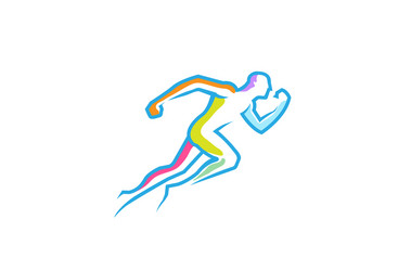 Sport logo healthy running marathon athletes Vector Image