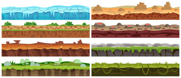Ground level set surface landscape diagram Vector Image