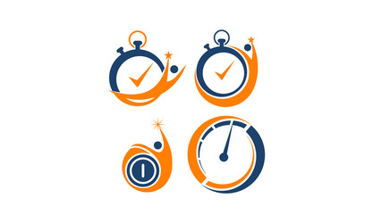 Time management logo design template Royalty Free Vector