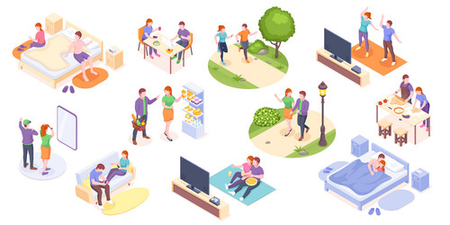 Daily Life Routine Cartoon Vector Images (over 1,400)
