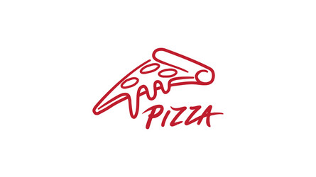 Pizza lettering logo Royalty Free Vector Image