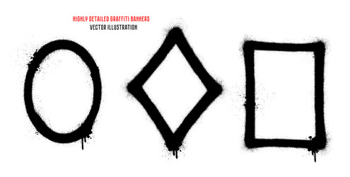 Graffiti spray rectangle frame isolated on white Vector Image