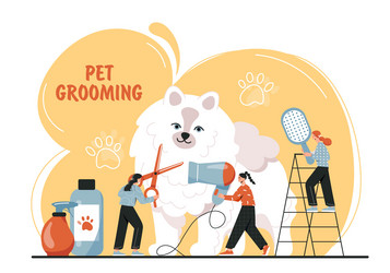 Grooming salon abstract concept Royalty Free Vector Image