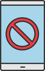 No devices rgb color icon Royalty Free Vector Image