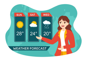 Weather Forecaster with Rainfall Map – Royalty-Free Vector | VectorStock