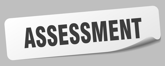 Assessment sticker assessment label Royalty Free Vector