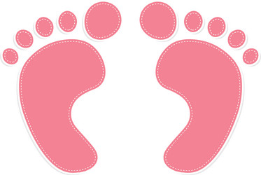 Foot print color pink Royalty Free Vector Image