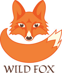 Flat icon of sitting red fox side view Royalty Free Vector