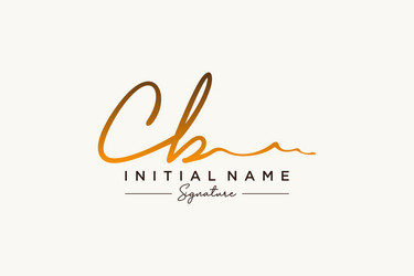 Initial cb signature logo template hand drawn Vector Image
