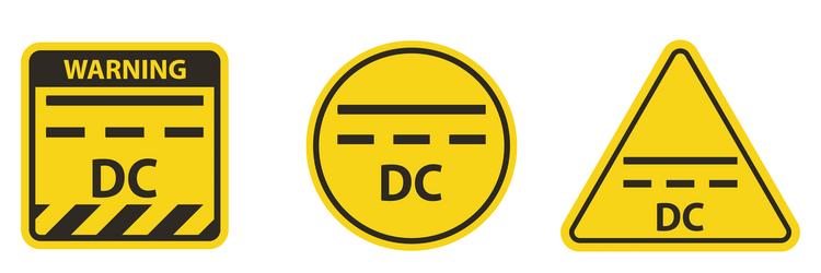 Direct current dc symbol sign Royalty Free Vector Image