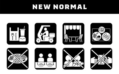 Infection control icon set about food and drink Vector Image