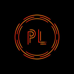 Initial pl letter logo creative typography Vector Image