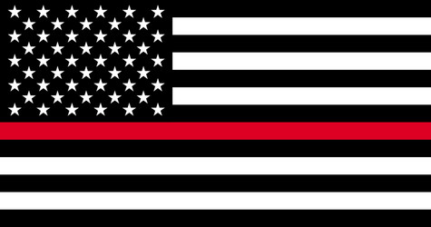 Usa firefighter red line flag Royalty Free Vector Image
