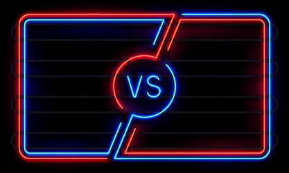 Vs versus battle glowing podiums for fighters Vector Image