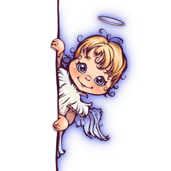 Cartoon angel isolated on white background Vector Image