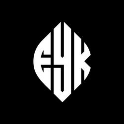 Eyk letter logo design in six style polygon Vector Image