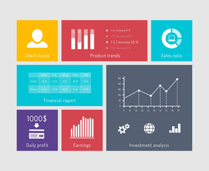 Financial analysis investment strategy business Vector Image