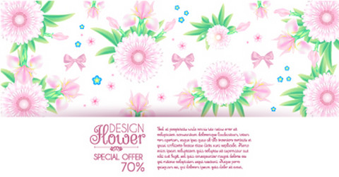 Flower card cute card design template Royalty Free Vector