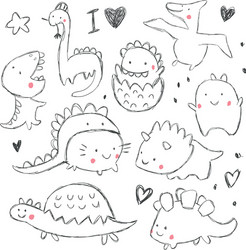 Hand drawing dinosaur Royalty Free Vector Image