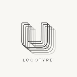 Grass letter u alphabet 3d design capital letter Vector Image