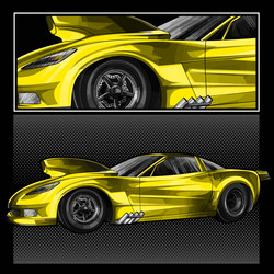 Orange drag racing car with black strip Royalty Free Vector