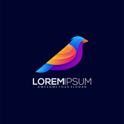 Fly bird gradient logo colorful modern Royalty Free Vector