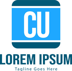 Initial cu logo template with modern frame Vector Image