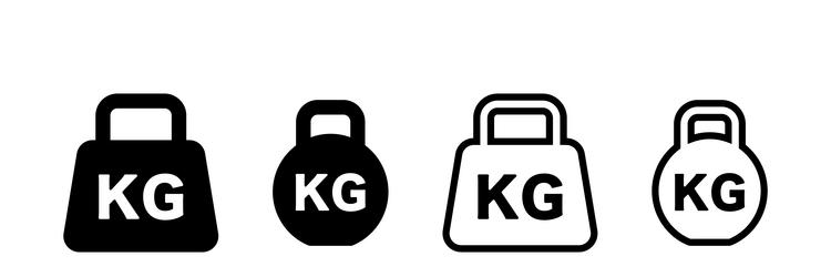 Kg weight icon set Royalty Free Vector Image - VectorStock
