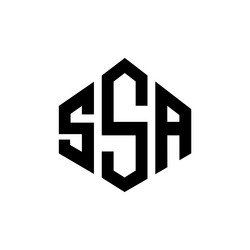 Ssa letter logo design with polygon shape Vector Image