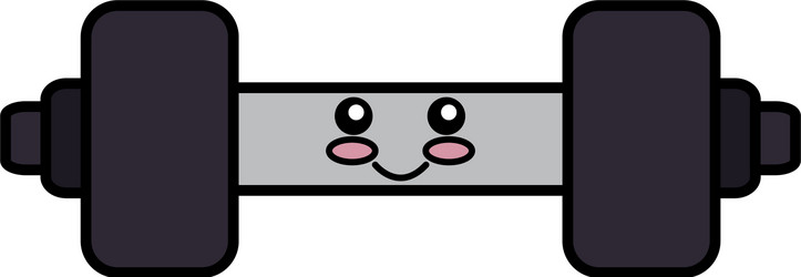 Weight lifting gym kawaii character Royalty Free Vector