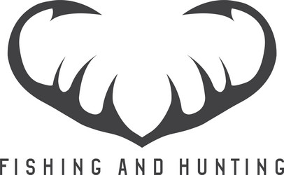 Fishing and hunting with deer horns Royalty Free Vector