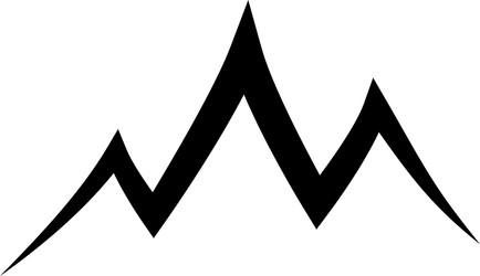 Triple mountain ridge icon ski tourism Royalty Free Vector