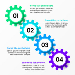 Infographic template 4 gears in a row connected Vector Image