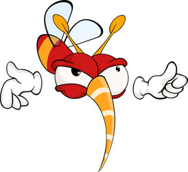 Cartoon of red fly insect Royalty Free Vector Image