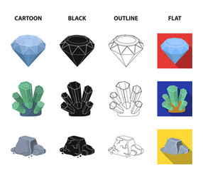 Crystals iron ore precious minerals Royalty Free Vector