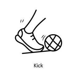 Kick doodle fill outline icon eps 10 file Vector Image
