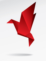 Red origami bird Royalty Free Vector Image - VectorStock