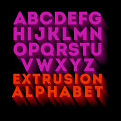Stereo letters alphabet stereoscopic poster Vector Image