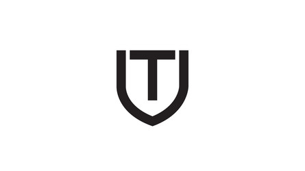 Shield logo with letter t Royalty Free Vector Image