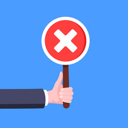 Hand hold check mark tick round banner plate Vector Image