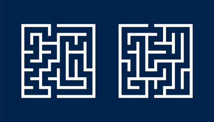 Collection of round maze pattern banner challenge Vector Image