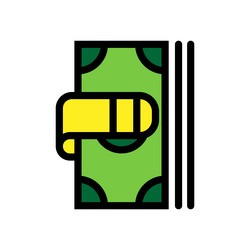 Money clip icon line isolated on white background Vector Image