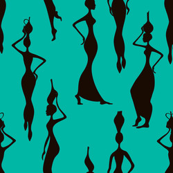 Seamless pattern of african girls Royalty Free Vector Image