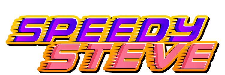 Speedy steve logo text design Royalty Free Vector Image