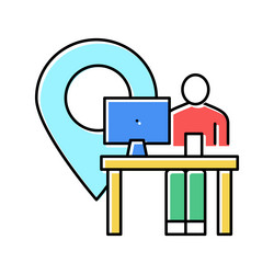 Work location color icon color Royalty Free Vector Image