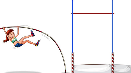 Female athlete doing high jump Royalty Free Vector Image