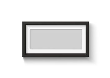 Black blank photo frame set empty pictures Vector Image