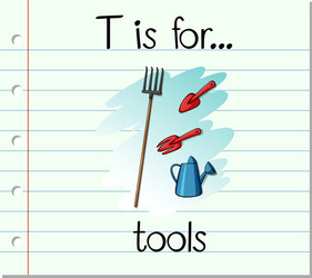 Flashcard letter t is for table Royalty Free Vector Image