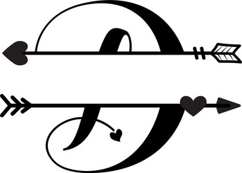 Initial k love monogram split letter isolated Vector Image