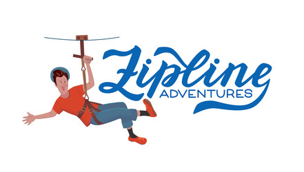 Set of two options for zipline logo Royalty Free Vector